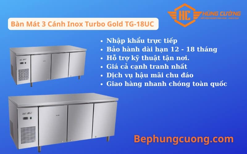 Bàn Mát 3 Cánh Inox Turbo Gold TG-18UC Chính Hãng Giá Rẻ